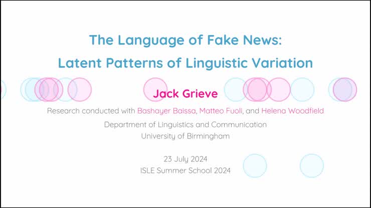 Jack Grieve: The Language of Fake News