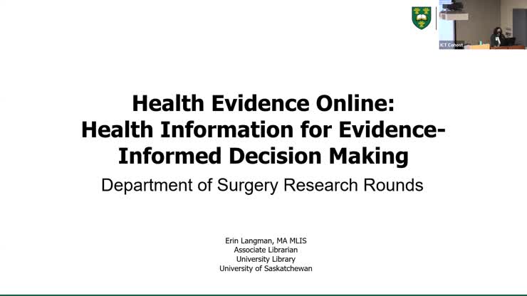 Surgery Research Rounds Nov. 15, 2024 "Health Evidence Online: Health ...