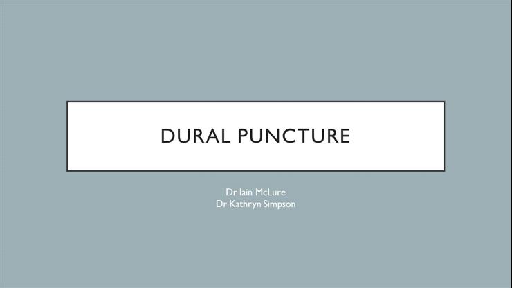 Dural puncture