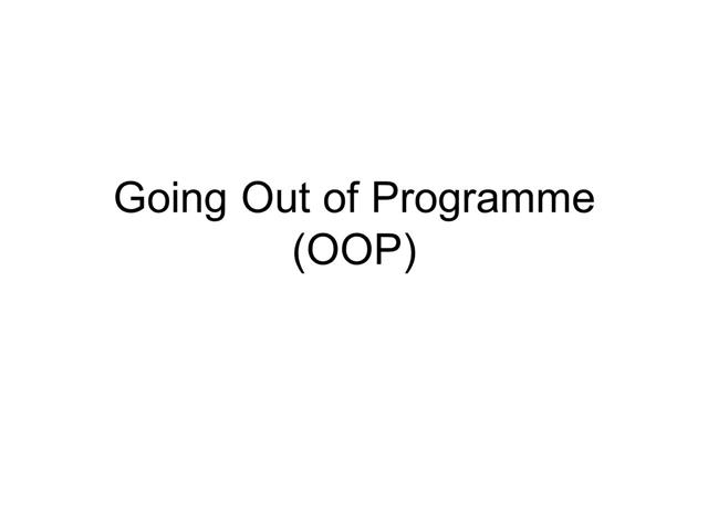 Out of Programme Training