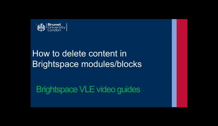 How to delete content from Brightspace modules