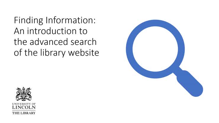 Finding information: an introduction to the advanced search of the ...