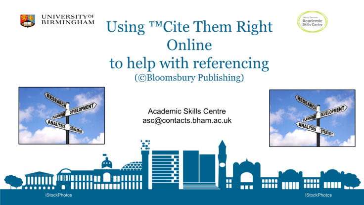 Cite Them Right Online : Getting Started