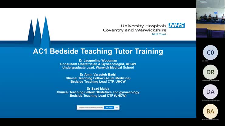 Bedside Teaching Training 10th January 2023