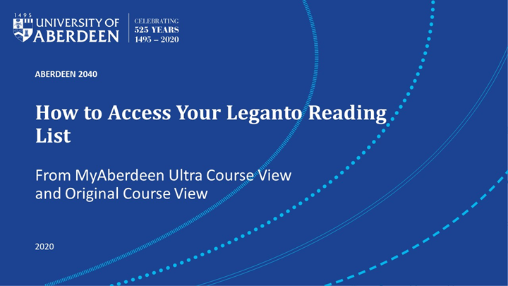 How to Access Your Leganto Reading List