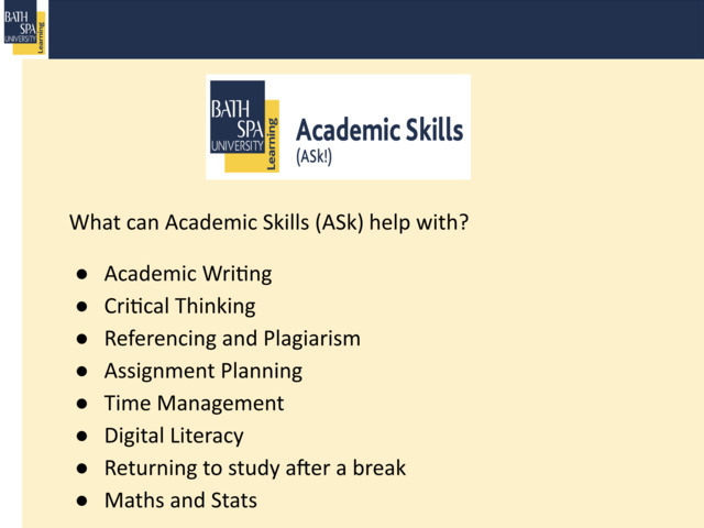 Introduction to Academic Skills (ASk) services