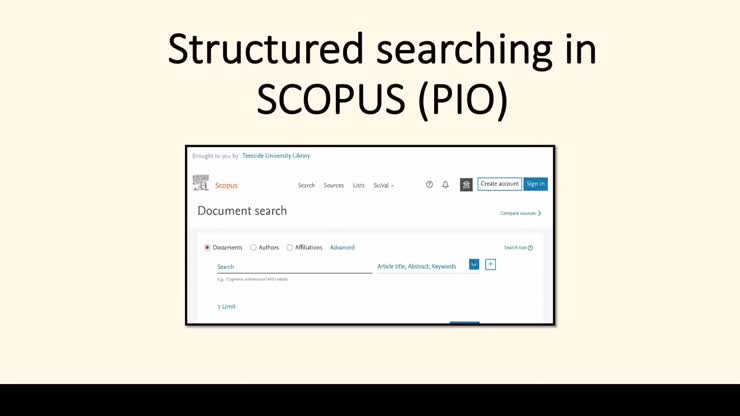 Structured Searching in SCOPUS using PIO