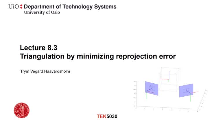 Triangulation by minimizing reprojection error