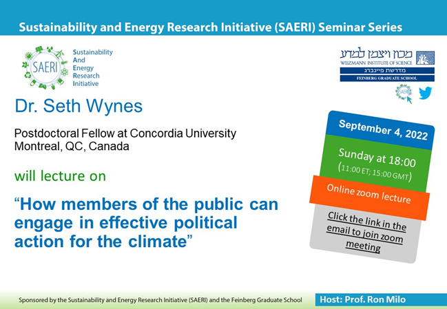 Dr. Seth Wynes - SAERI Lecture - September 4, 2022