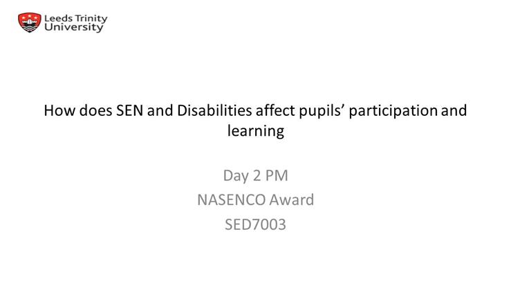 How does SEN and disabilities affect pupil particiapation and learning?