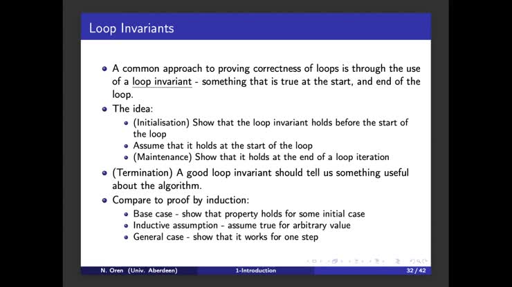 CS2521 1.9 Loop invariants I
