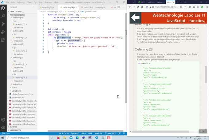 Labo 11 JS oefening 28