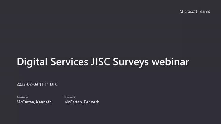 Digital Services JISC Online Surveys Meeting Recording