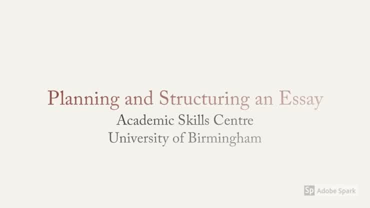 Planning and Structuring an Essay