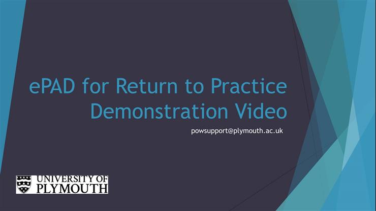 ePAD for Return to Practice Demonstration Video February 2022