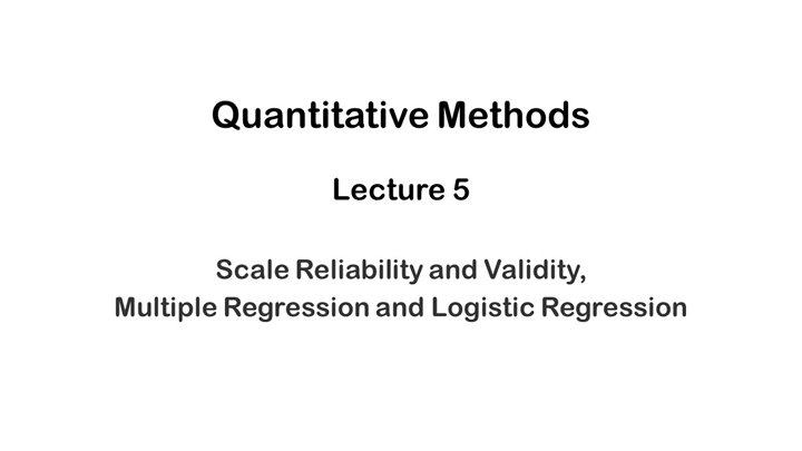 QM Lecture 5_Scale Reliability and Validity, Multiple Regression and Logistic Regression