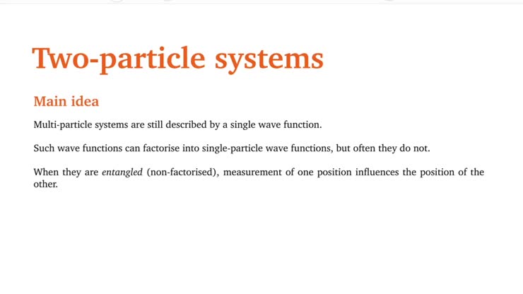 Two-particle systems