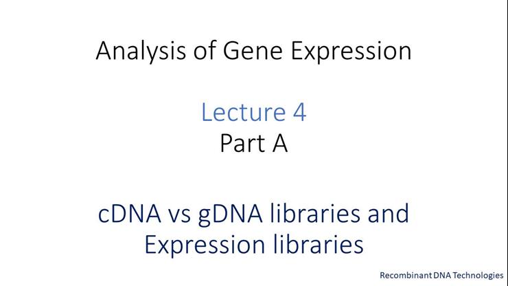 Lecture 4:1 cDNA vs gDNA libraries