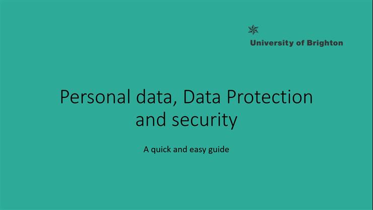 Personal data, Data Protection and security
