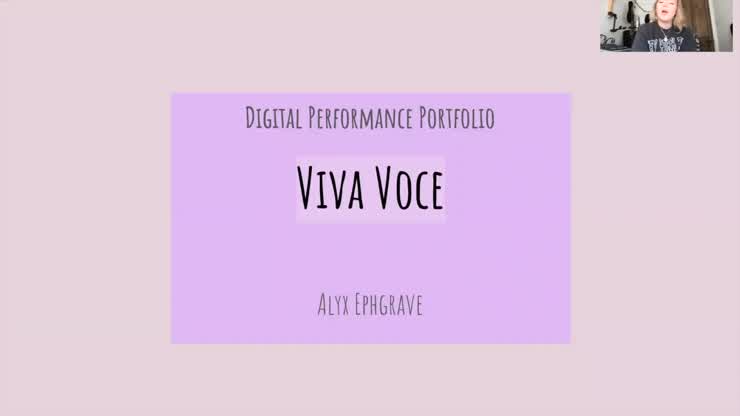 Digital Performance Portfolio Viva Voce