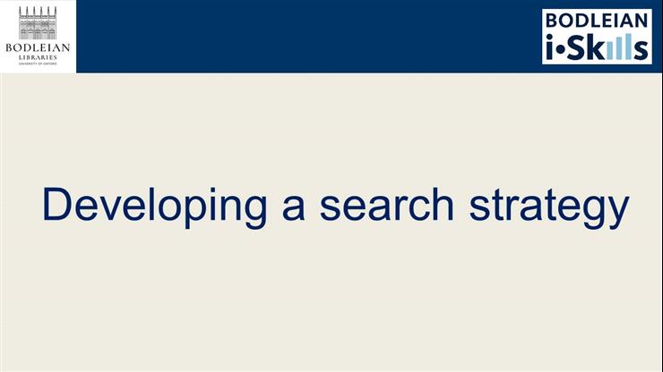 Developing a search strategy