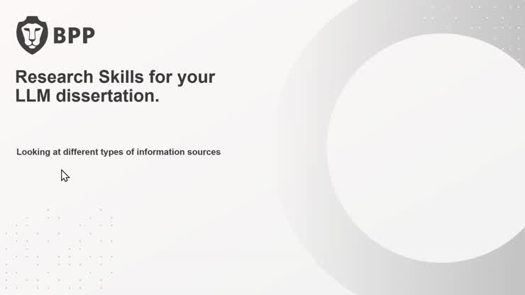 Research Skills for your LLM dissertation