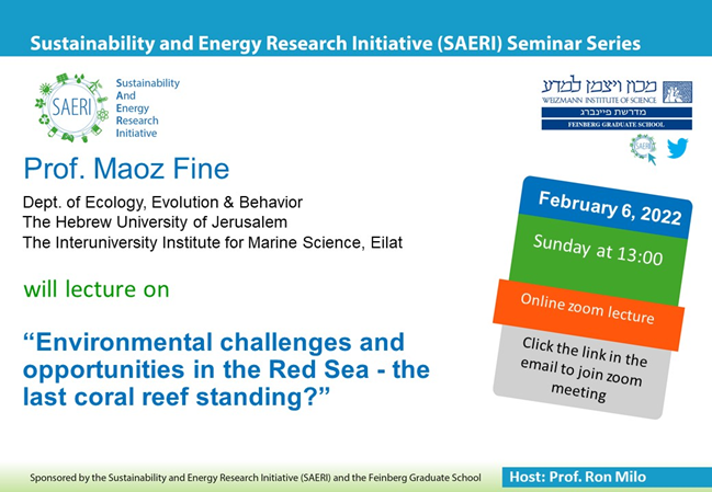 Prof. Maoz Fine - SAERI Lecture - February 6, 2022