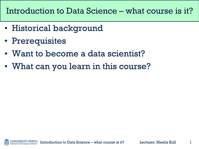 LTAT.02.002 Introduction to Data Science - what course is it?
