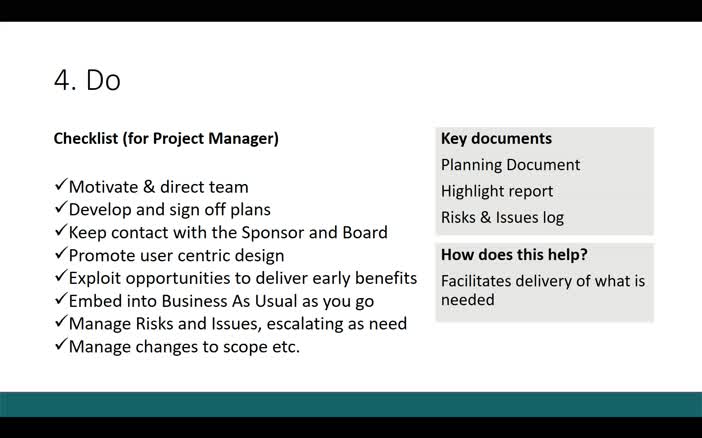 Projects Best Practice Guide - 4. Do