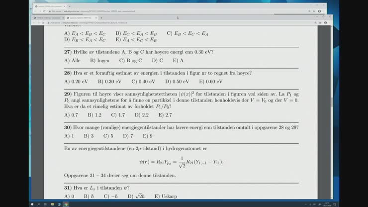 TFY4215 - Innføring i kvantefysikk torsdag 19.11.2020 kl 13.15