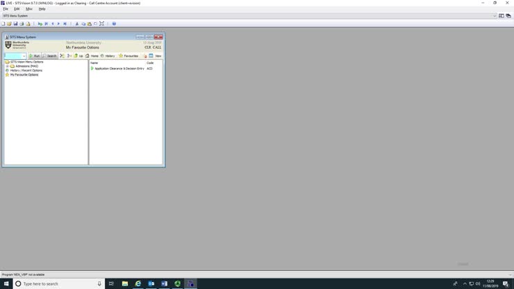 Confirmation and Clearing - Accessing ACD screen in SITS