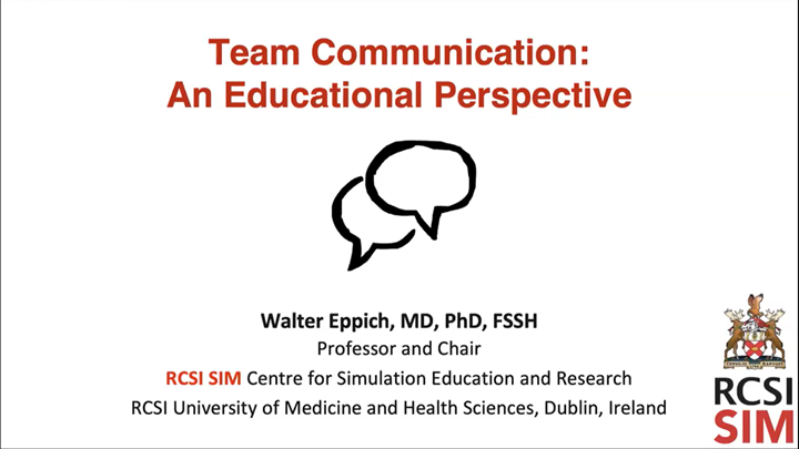 Welcome and Keynote: Team Communication in Healthcare: An Educational ...