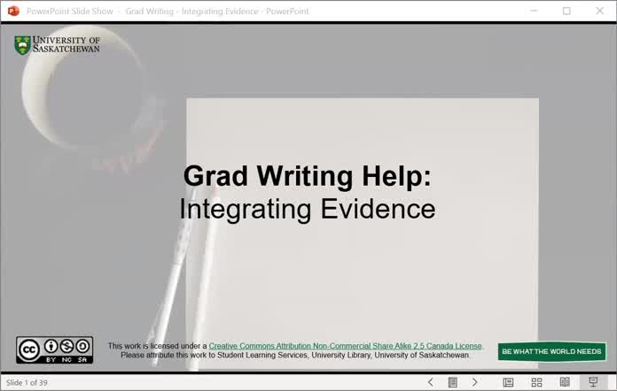 Integrating Evidence into Your Writing