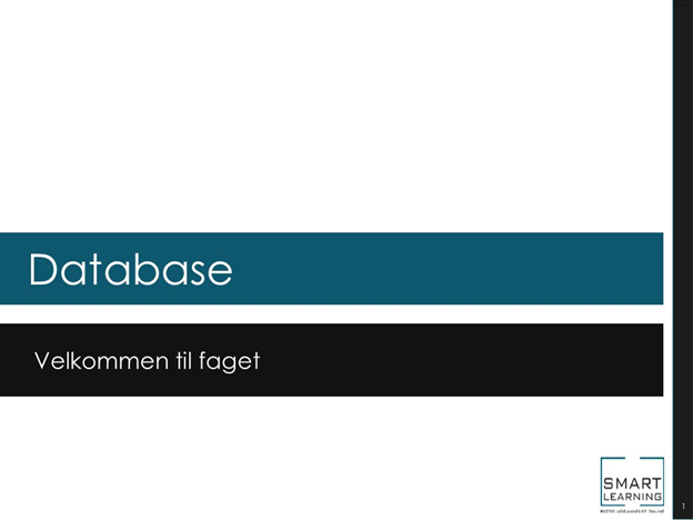 Velkommen til Database