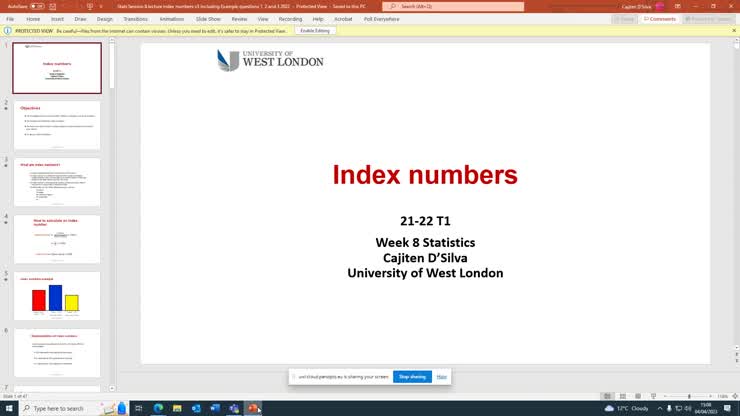 Lecture Topic 8- Index Numbers