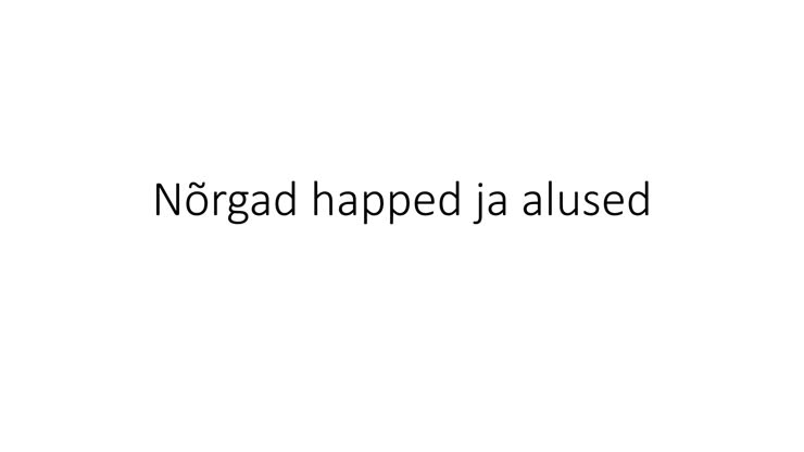 Nõrgad happed ja alused