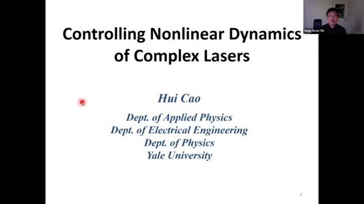 Physics seminar 5th May 2021: Hui Cao