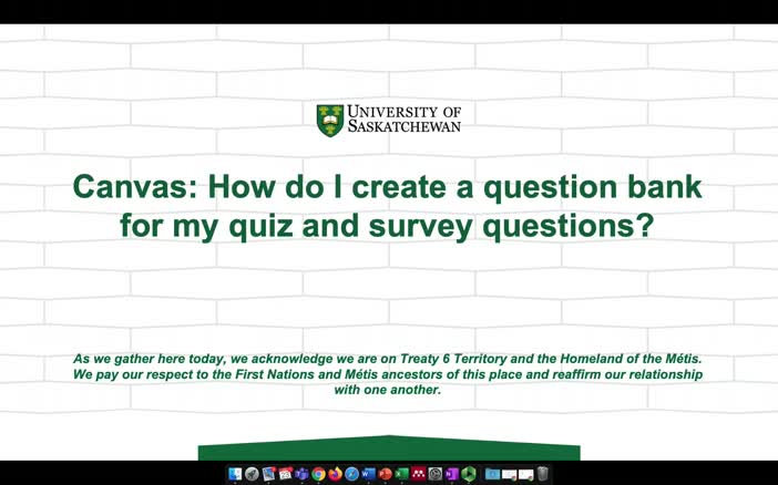 Canvas: How do I create a question bank for my quiz and survey questions?