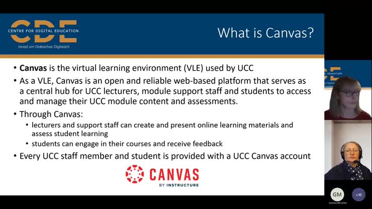Intro to Canvas, UCC's VLE