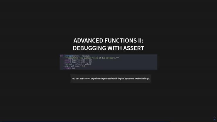 Week 2 - Video 4 - Advanced: Assert and Print Debugging, Recursion ...