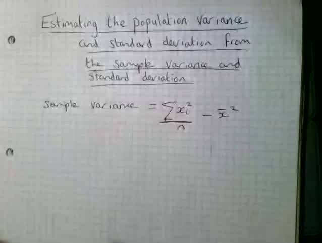 Estimating the population variance and standard deviation