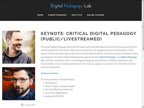 Keynote - Critical Digital Pedagogy - Sean Michael Morris and Jesse Stommel