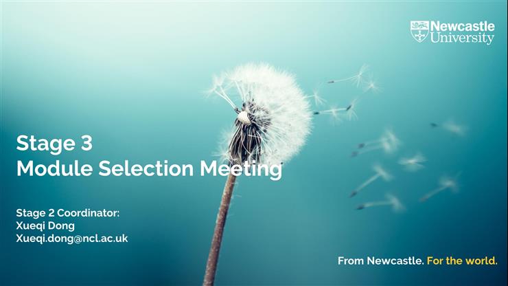 Module Selection Talks for Stage 2 Students on LN12, L100, L161