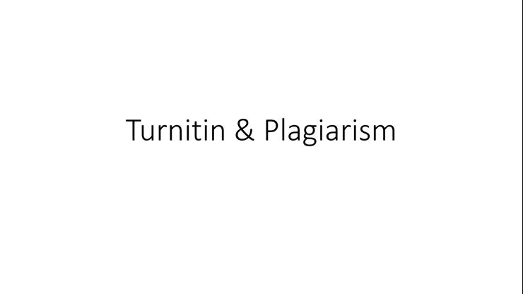 Turnitin & Plagiarism
