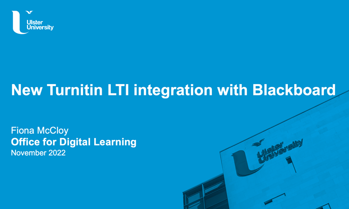 Turnitin LTI Integration with Blackboard