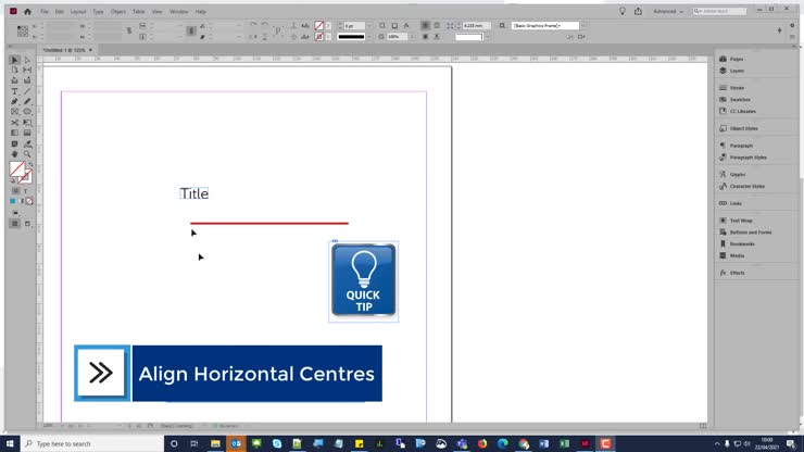 Align objects in InDesign