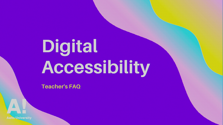 Digital Accessibility - Teachers' FAQ