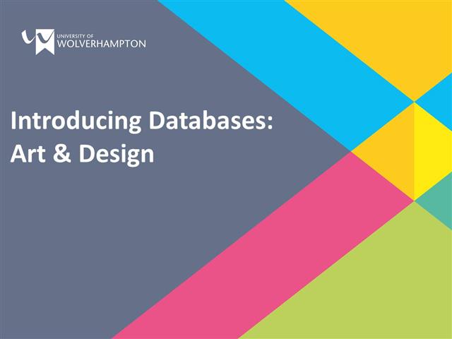 Introducing Databases: Art & Design