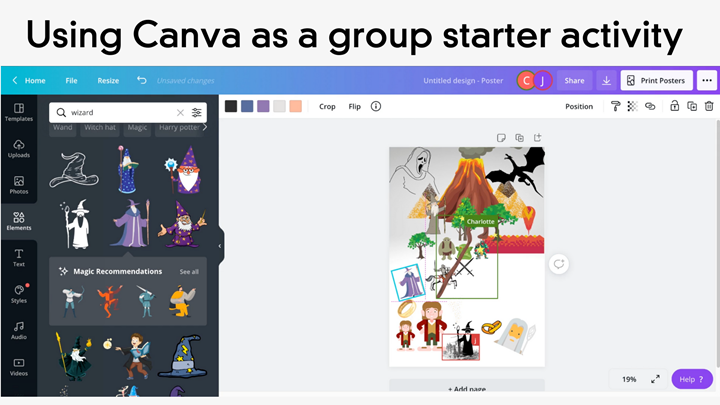 Using Canva as a group starter activity