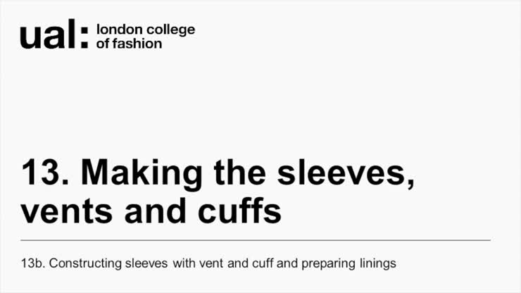 13b. Constructing Sleeves with Vent and Cuff and Preparing Linings